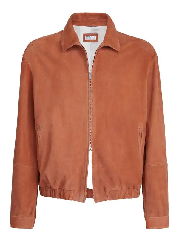 Brunello Cucinelli Suede Jacket - Apricot