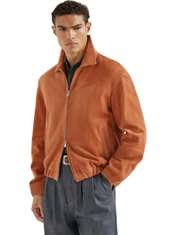 Brunello Cucinelli Suede Jacket - Apricot