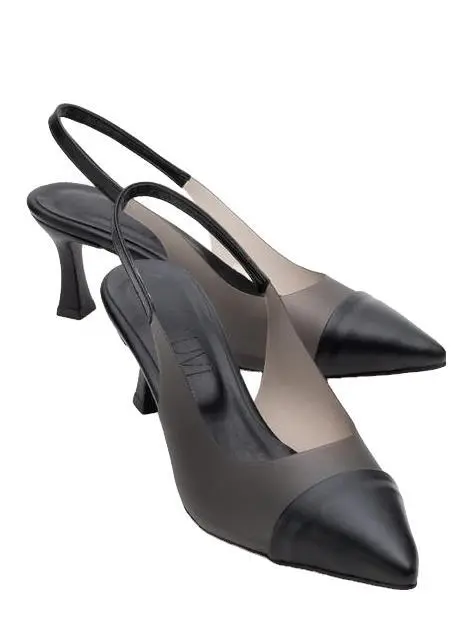 PROLOGUE SHOES Pointed Toe Slingback Pumps - Black