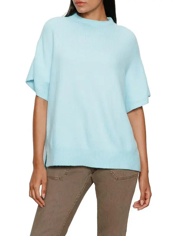 Sanctuary Elbow Sleeve Sweater - Aquamarine Blue