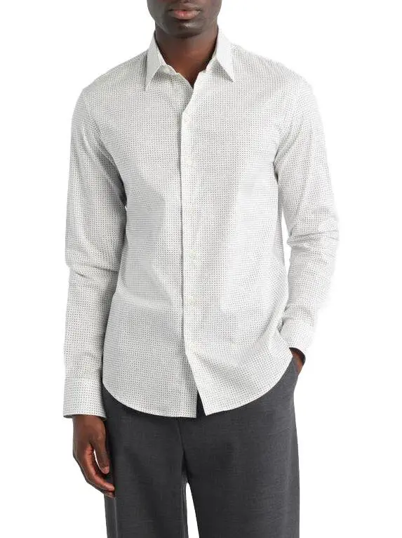 Emporio Armani Micro Dash Sport Shirt - Solid White
