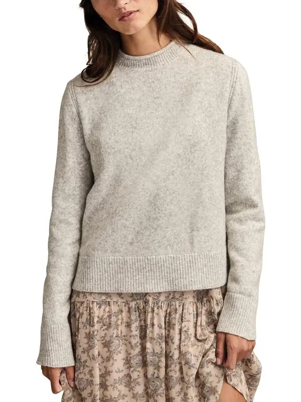 Lucky Brand Roll Neck Long Sleeve Sweater - Light Heather Gray