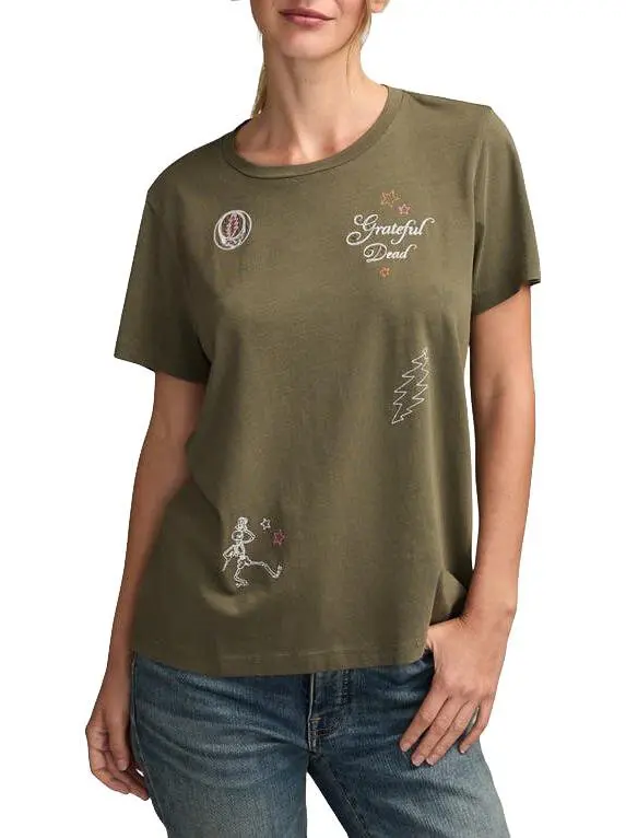Lucky Brand Grateful Dead Embroidered T-shirt - Cypress
