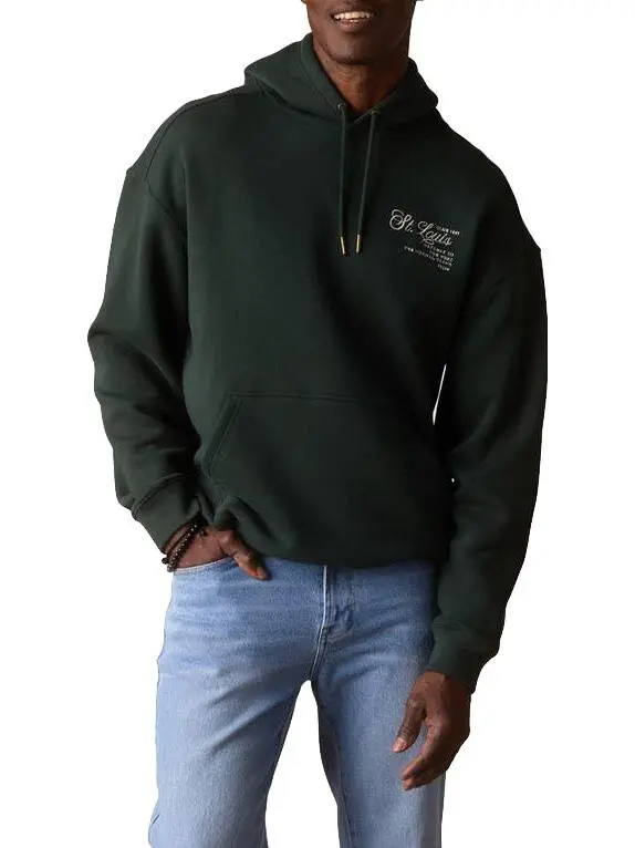 THE NORMAL BRAND Embroidered Fleece Hoodie - Varsity Green