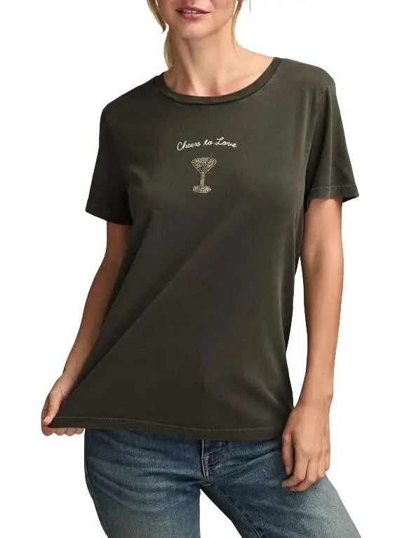 Lucky Brand Embellished T-shirt - Raven