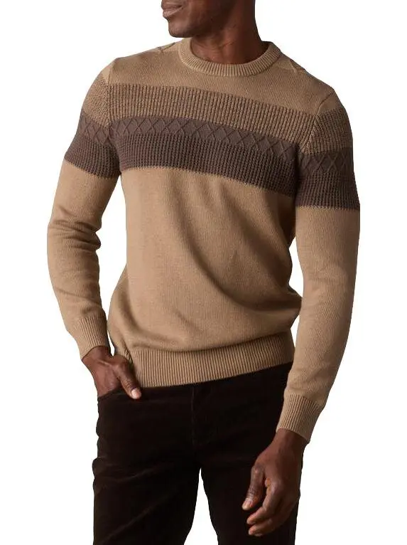 THE NORMAL BRAND Striped Cotton Crewneck Sweater - Jute