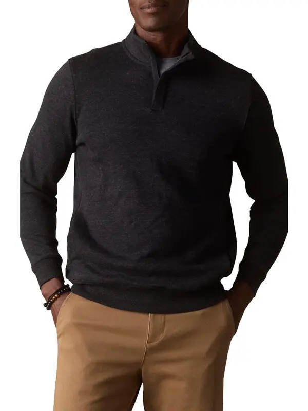 THE NORMAL BRAND Puremeso Fleece Quarter-zip Sweater - Phantom