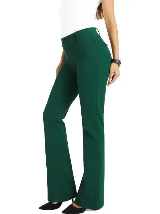 Betabrand Classic Bootcut Dress Pant Yoga Pant - Dark Green