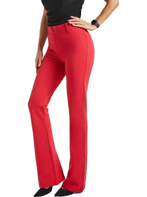 Betabrand Classic Bootcut Dress Pant Yoga Pant - Red