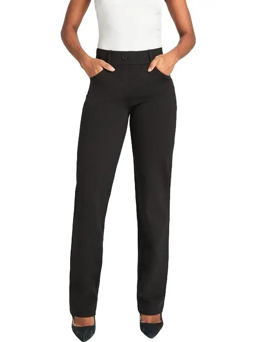 Betabrand 7-pocket Straight Leg Trousers - Black