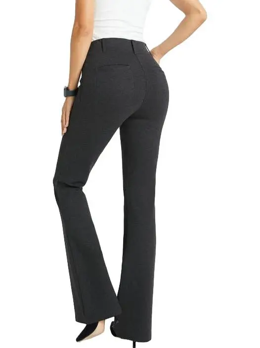 Betabrand Two-pocket Bootcut Dress Pant Yoga Pant - Charcoal