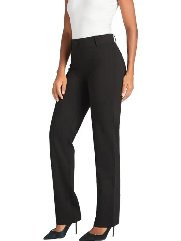 Betabrand Straight-leg Dress Pant Yoga Pants - Black