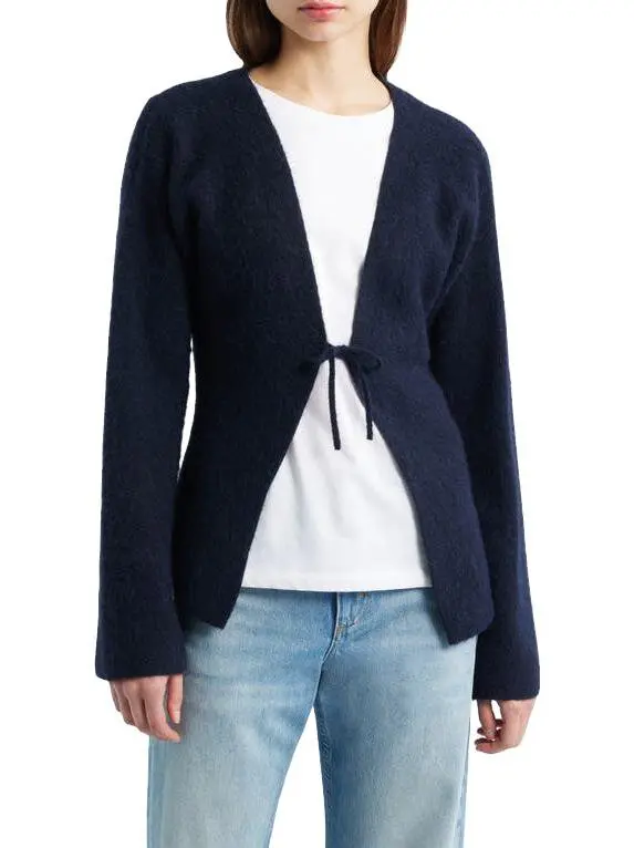 Hugo Boss Tie-front Cardigan - Dark Blue