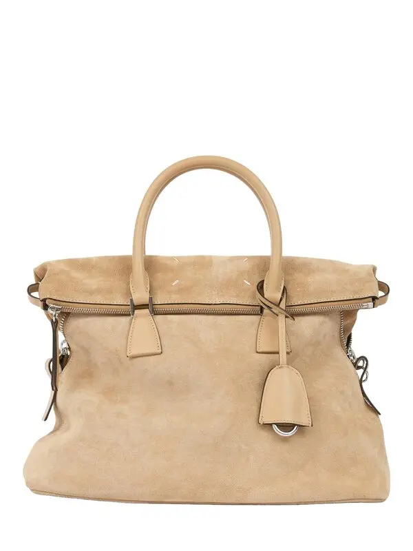 MAISON MARGIELA Medium 5ac Soft Suede Handheld Bag - Camel