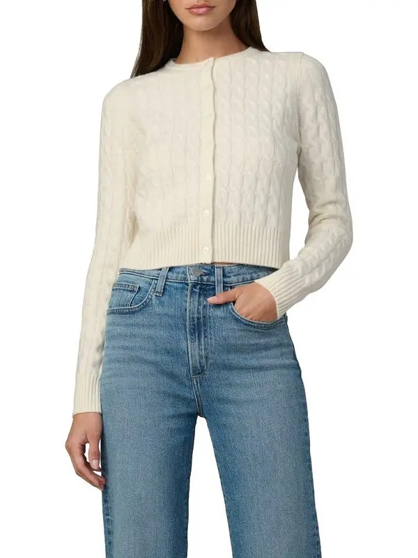 Joe's Jeans Dani Cable Cashmere Cardigan - Ecru