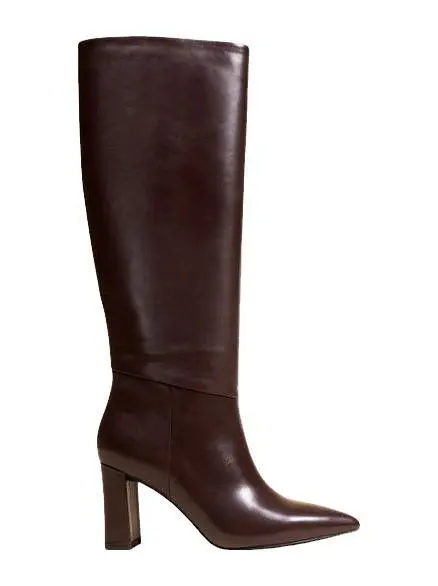 MI/MAI Tracey Wide Heel Long Boots - Chocolate