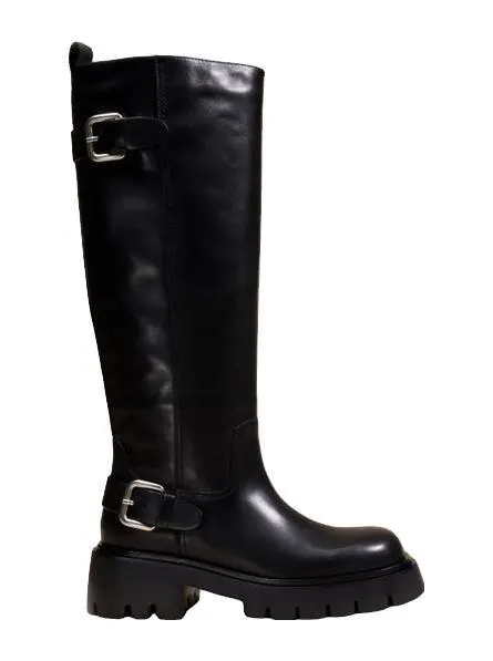 MI/MAI Herpen Long Boots With Treaded Sole - Black