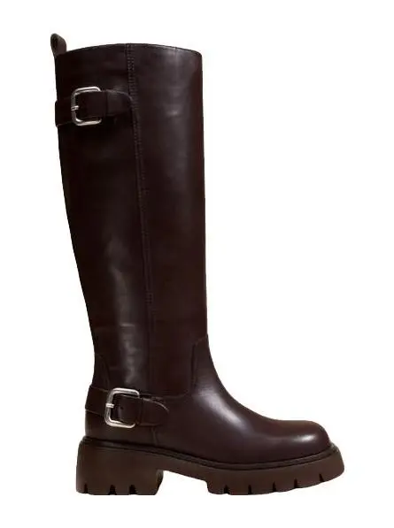 MI/MAI Herpen Long Boots With Treaded Sole - Chocolate