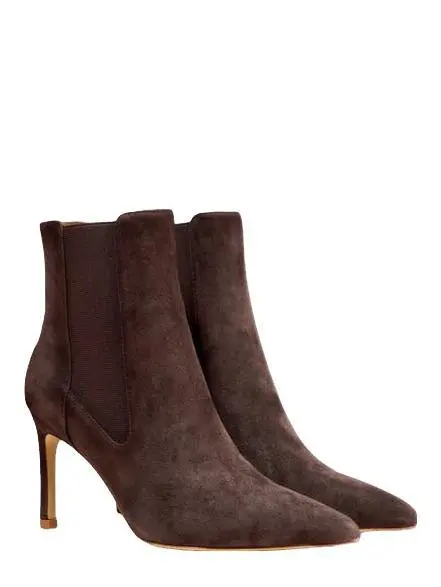MI/MAI Dora Suede Ankle Boots - Chocolate
