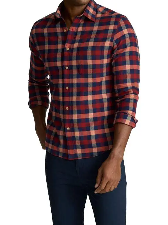 UNTUCKIT Plenville Flannel Shirt - Maroon