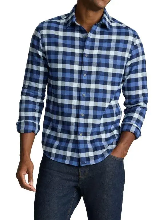 UNTUCKIT Plenville Flannel Shirt - Navy