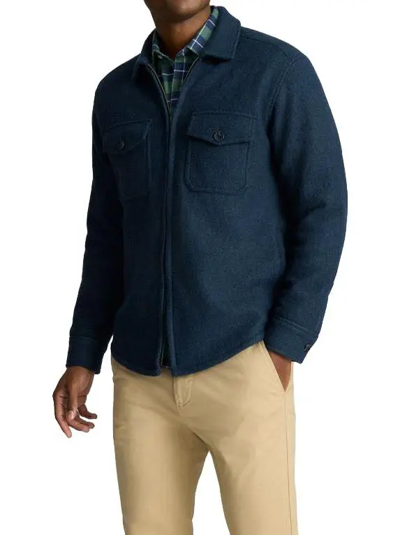 UNTUCKIT Raphael Boiled Wool-blend Jacket - Navy