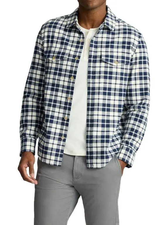 UNTUCKIT Demarin Check Overshirt - Navy