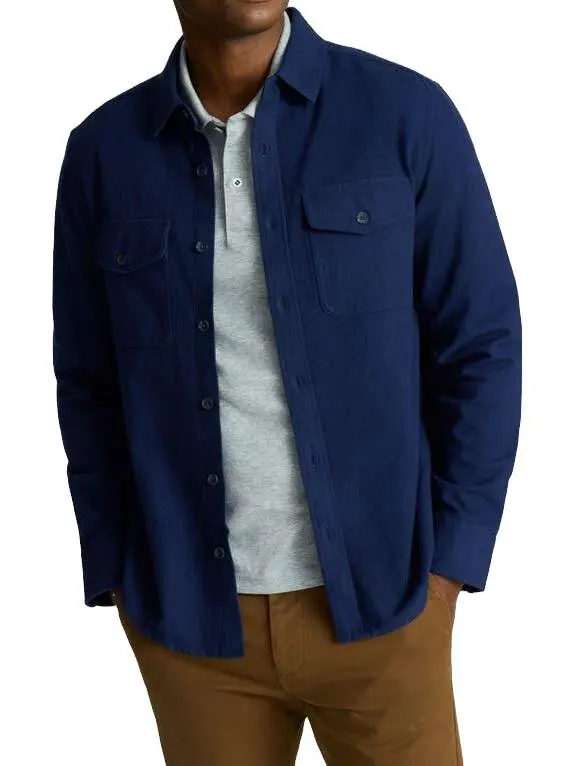 UNTUCKIT Demarin Cotton Overshirt - Navy