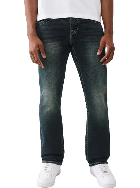 True Religion Ricky Straight-leg Jeans - Night Rush Blue Black Wash