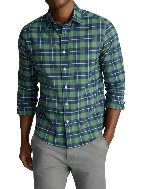 UNTUCKIT Brightlake Check Performance Flannel Button-up Shirt - Green