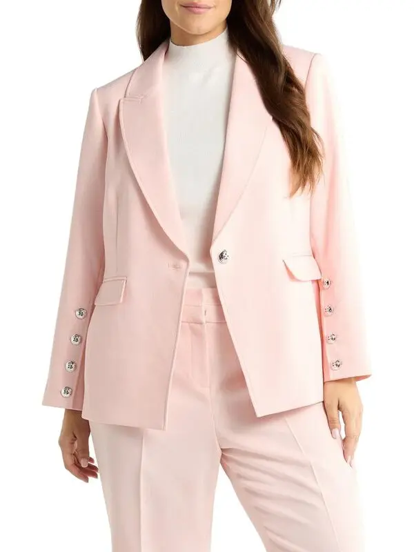 TAHARI ASL One-button Blazer - Slipper Pink