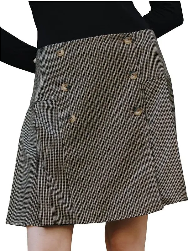 ALBARAY Pleated Mini Skirt - Brown