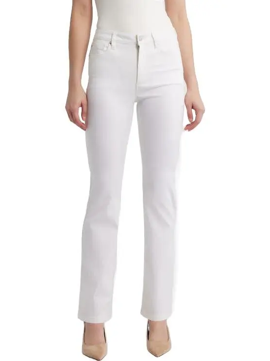 Anne Klein Leo High Waist Bootcut Jeans - Soft White