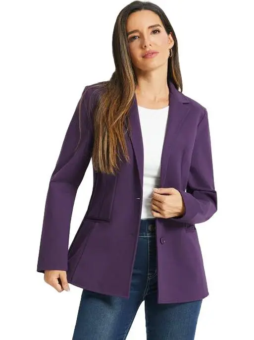 Betabrand Classic Stretch Ponte Blazer - Aubergine