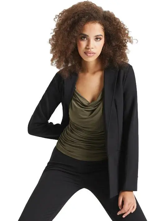 Betabrand Classic Stretch Ponte Blazer - Black