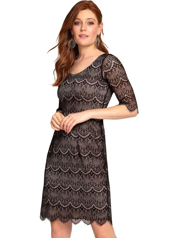 ALIE STREET LONDON Maya Lace Dress - Black