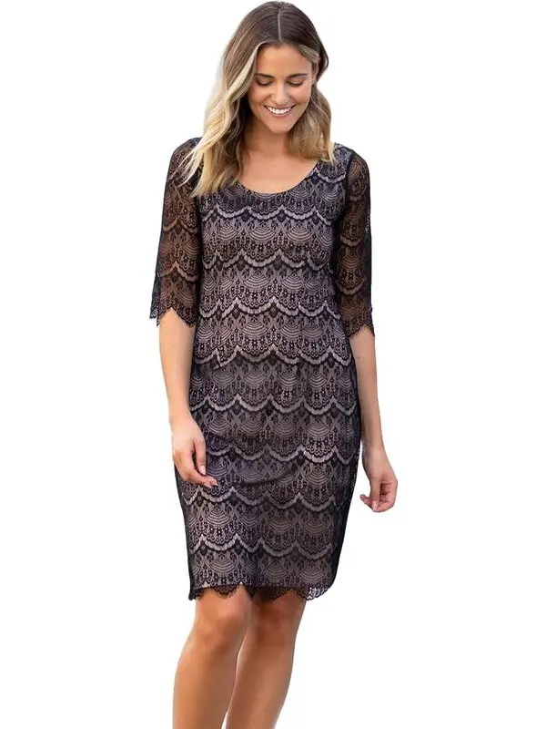 ALIE STREET LONDON Maya Lace Dress - Black