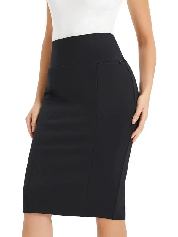 Betabrand High Waist Pencil Skirt - Black