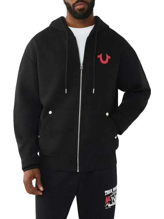 True Religion Graphic Zip-up Hoodie - Jet Black
