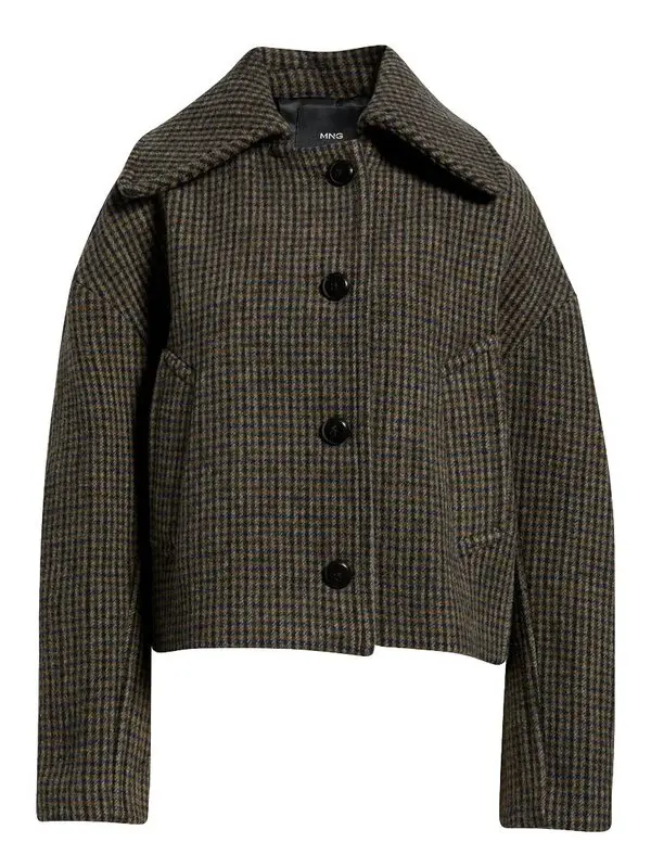 Mango Dita Wool-blend Jacket - Brown
