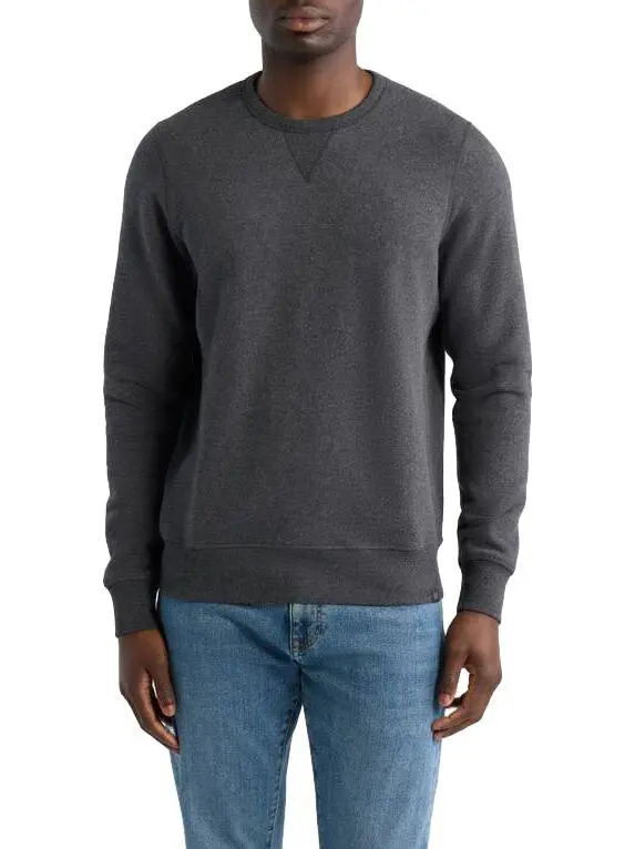 Mack Weldon Ace Cotton Blend French Terry Crewneck Sweatshirt - Charcoal Heather