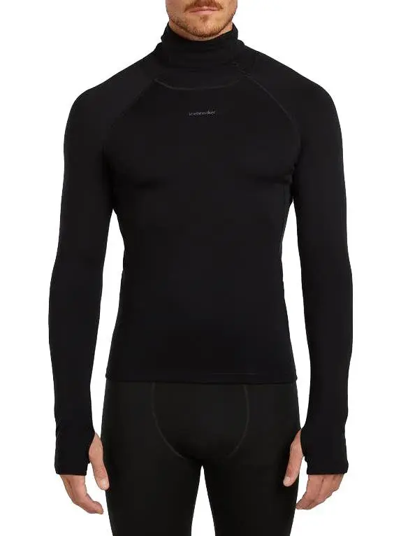 Icebreaker 300 Polar Merinofine Turtleneck Top - Black