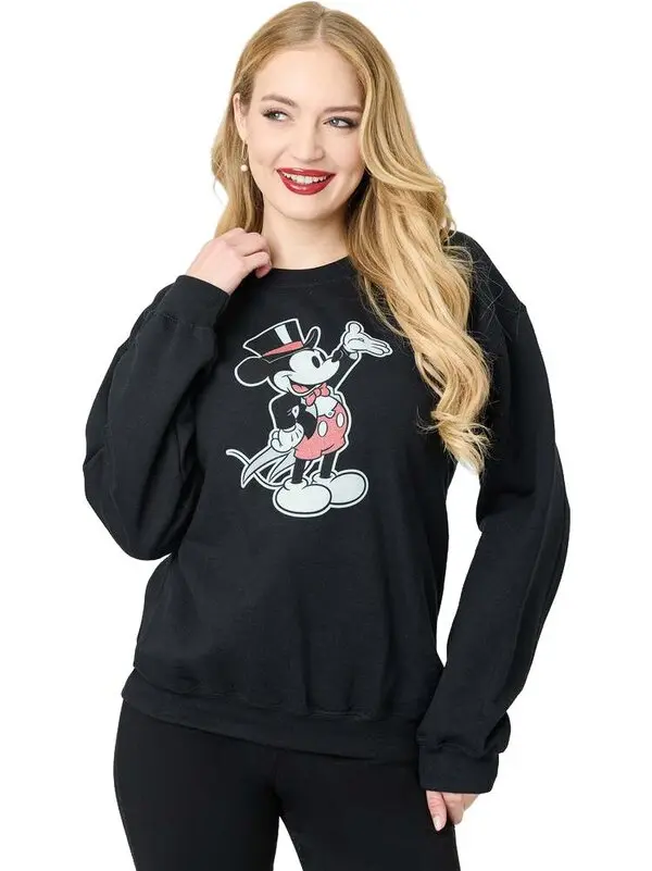 Unique Vintage Graphic Print Crewneck Sweatshirt - Black Graphic Print