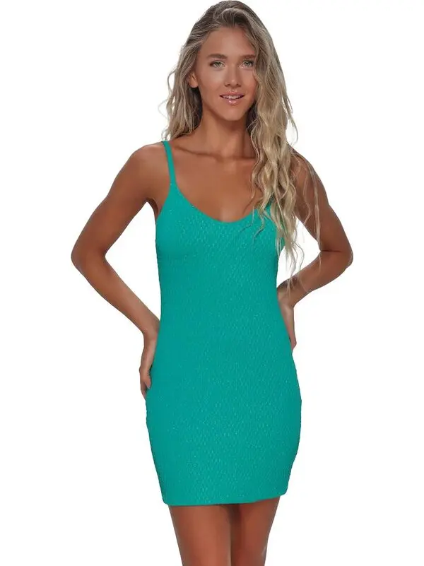 PACIFICA BY SUNSETS Zenya Cover-up Dress - Jade Jewel Lurex