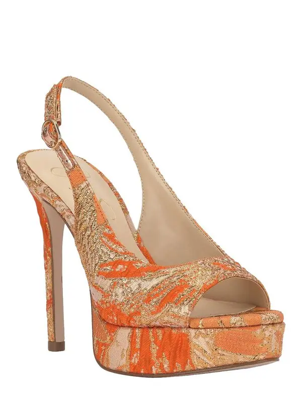 Jessica Simpson Sibilla Slingback Platform Sandal - Tangerine
