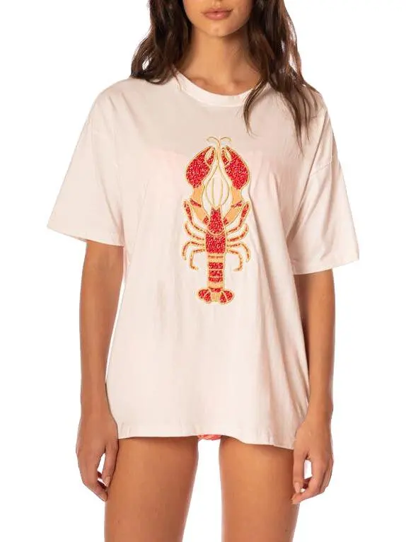 MAAJI Azalea Lobster Cotton T-shirt - Open White
