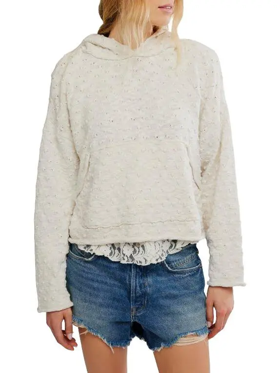 Free People Open Knit Hoodie - Marshmallow