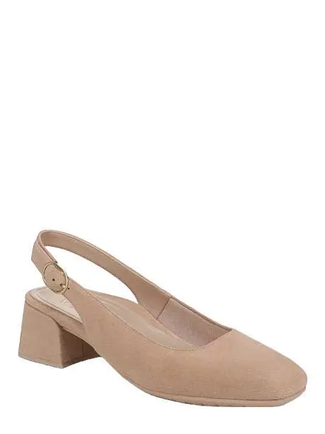 Vionic Reyes Block Heel Slingback Pump - Rugby Tan