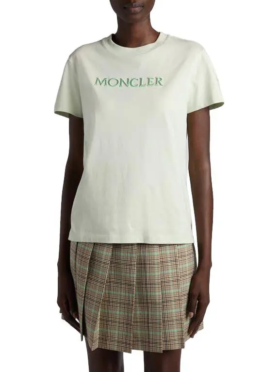 Moncler Embroidered Logo T-shirt - Green