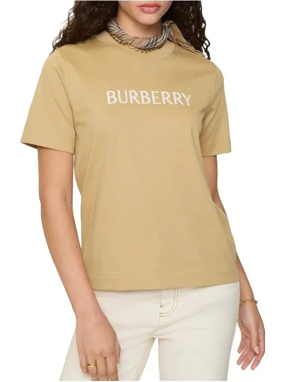 Burberry Logo Cotton T-shirt - Flax Beige